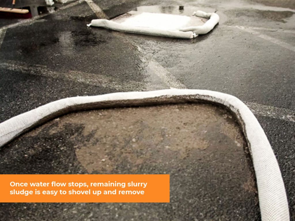 Concrete Slurry Sock - Prevent Saw Cut Concrete Slurry Runoff