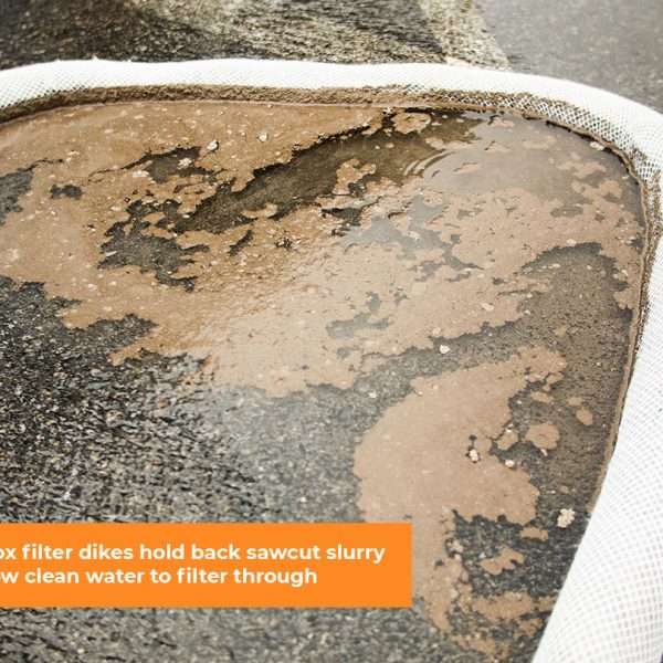 Concrete Slurry Sock - Prevent Saw Cut Concrete Slurry Runoff