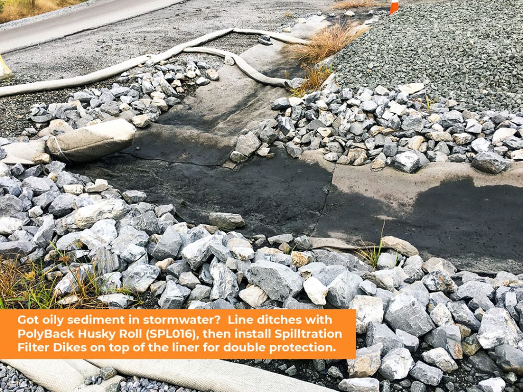 13' Oil & Sediment Filter Dike - Captures Oil, Sediment, and Debris